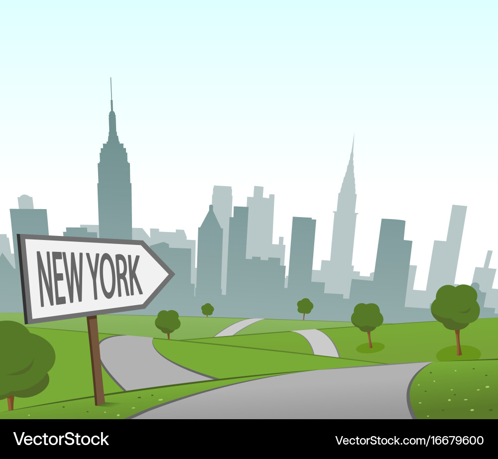 Road to new york Royalty Free Vector Image - VectorStock