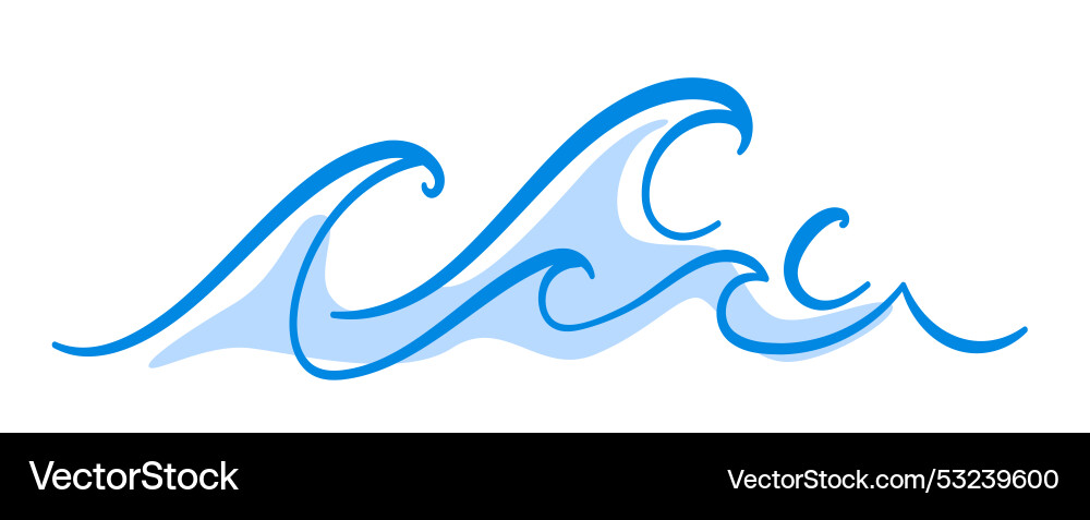 Sea wave water splash blue ocean Royalty Free Vector Image