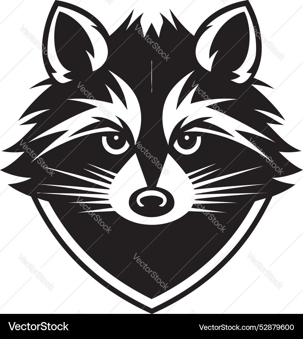 Stylish black raccoon crest sleek Royalty Free Vector Image