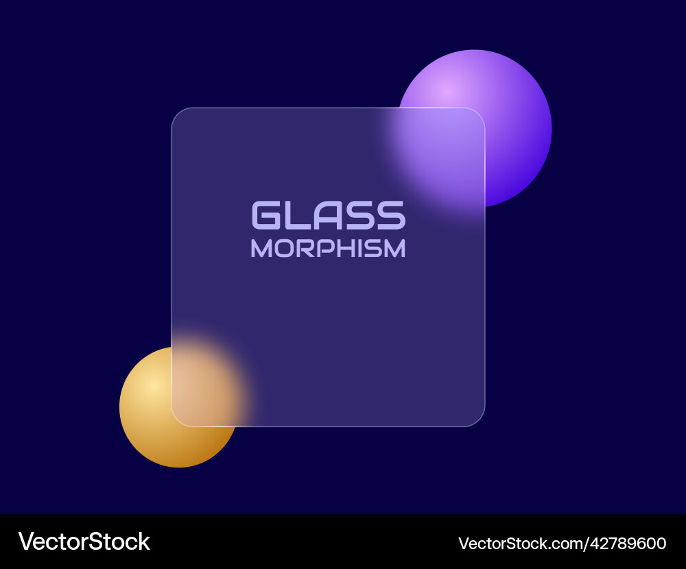 Transparent frame in glass morphism style place Vector Image