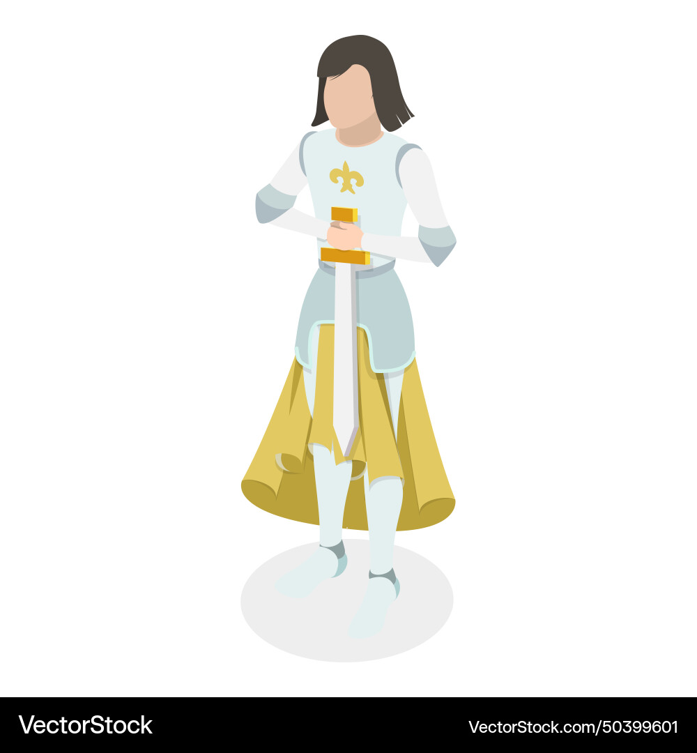 3d isometric flat set of historical people Vector Image