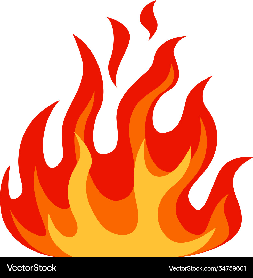 Cartoon flames are rising creating a vibrant Vector Image