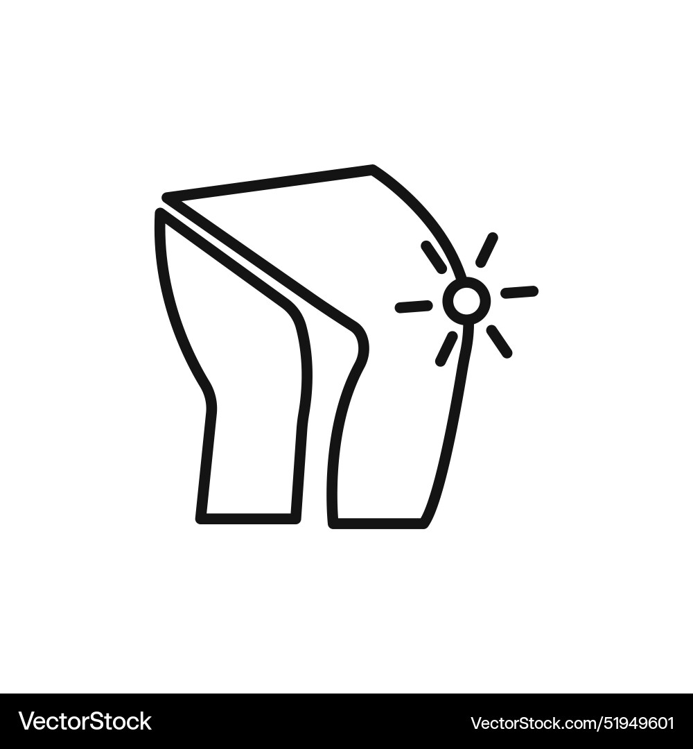 Knee pain logo sign outline Royalty Free Vector Image
