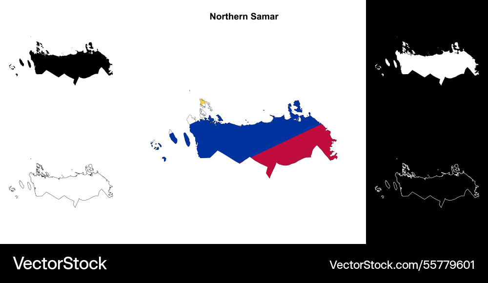 Northern samar outline map Royalty Free Vector Image
