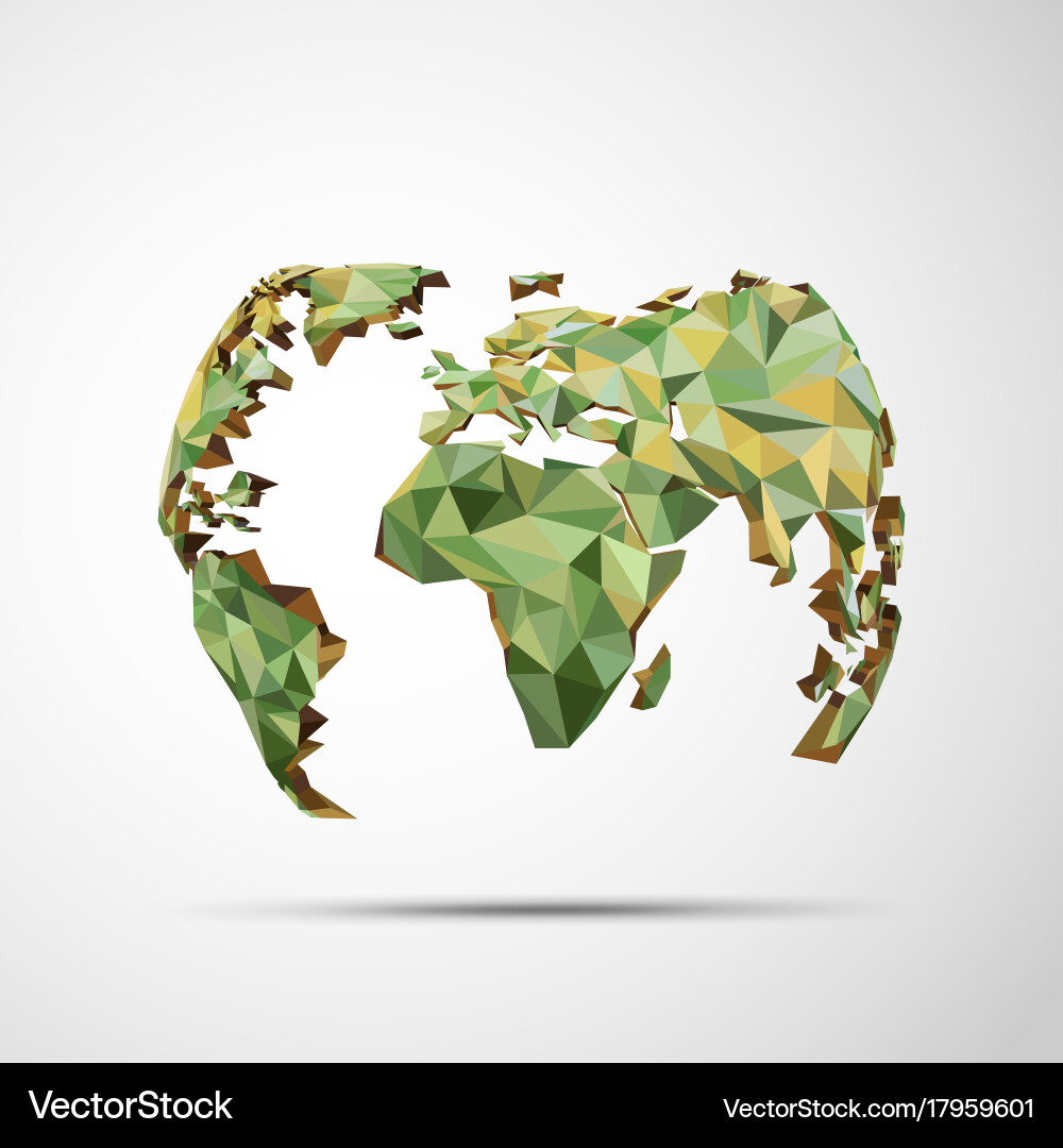 Polygon globe Royalty Free Vector Image - VectorStock