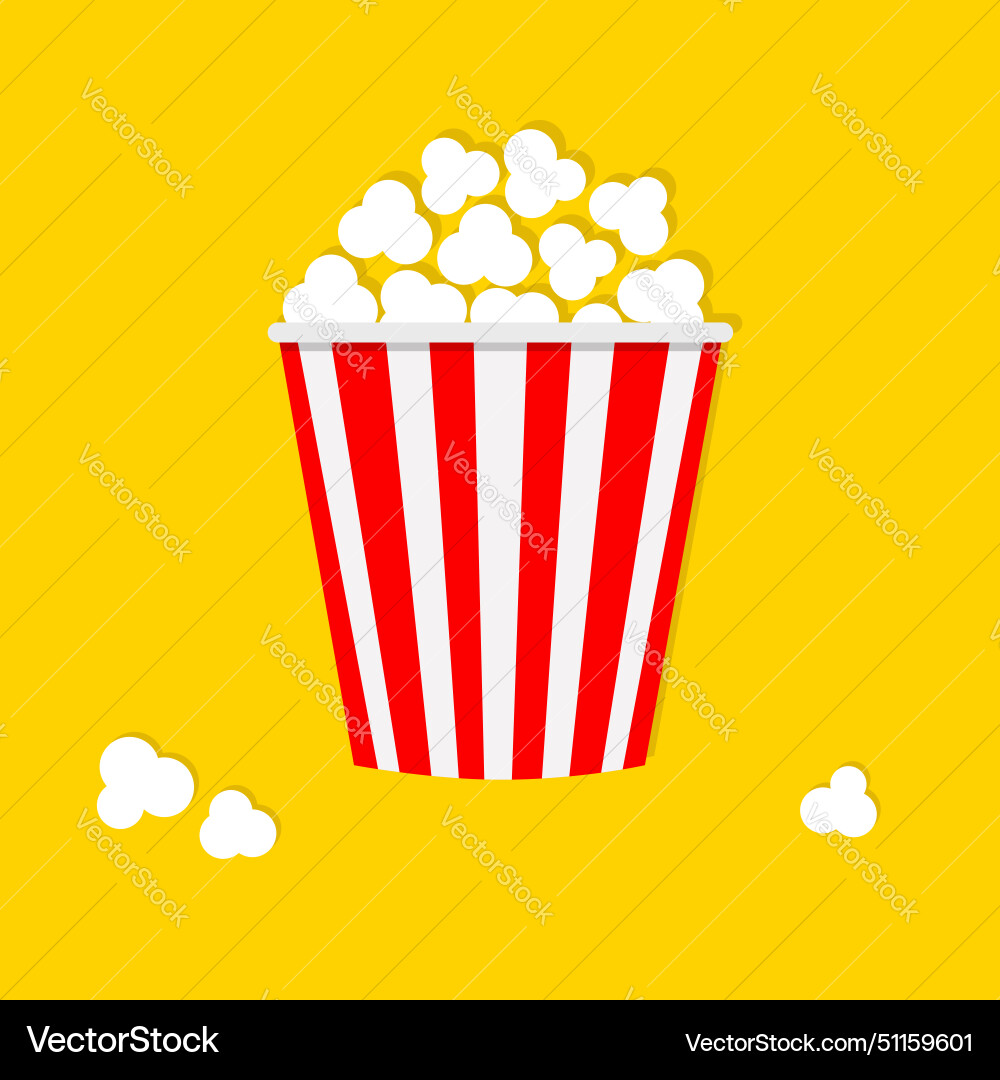 Popcorn box icon red white strip paper Royalty Free Vector