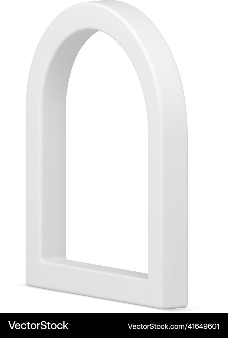 Realistic diagonally placed white glossy arch Vector Image