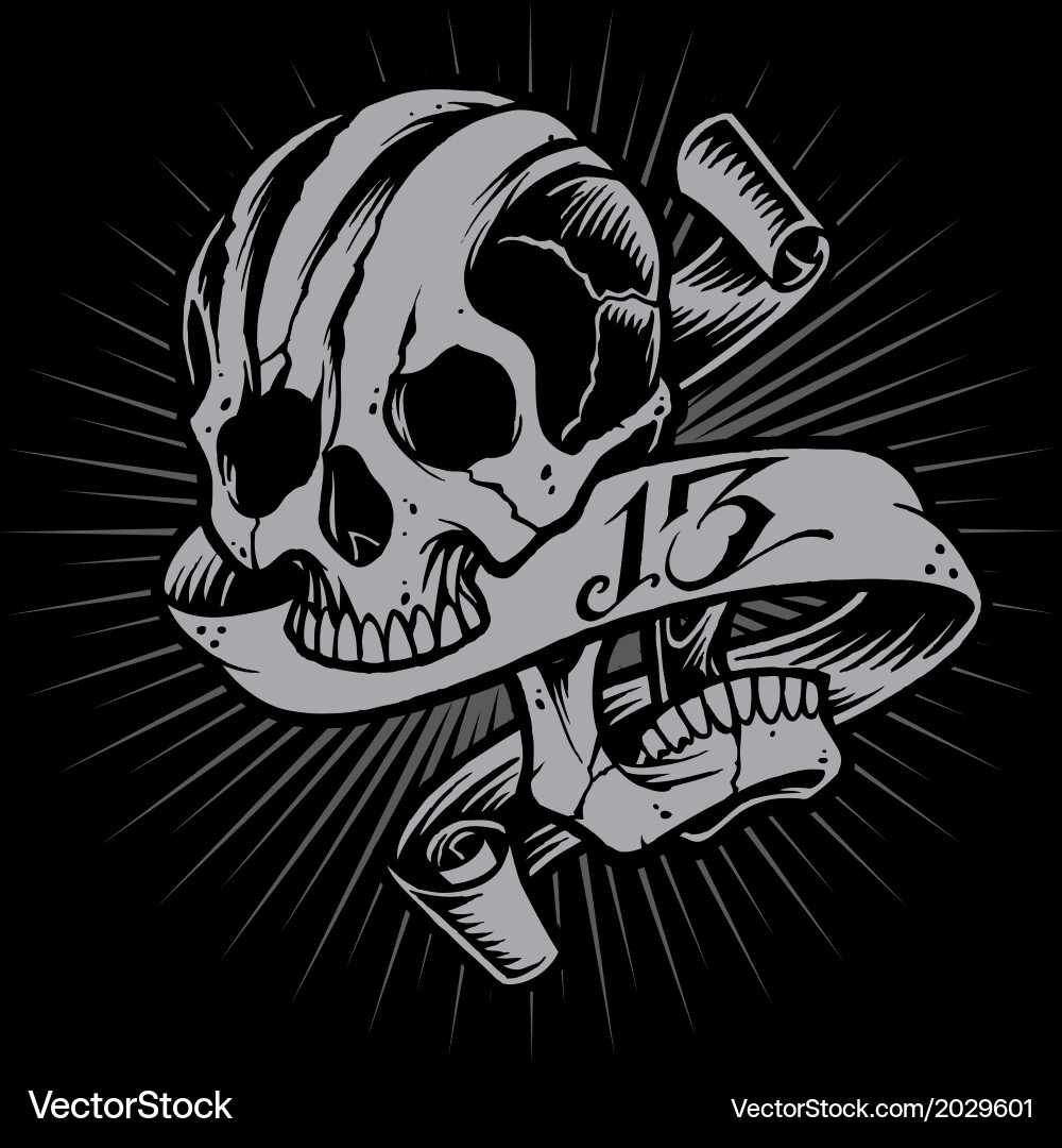 Skull and ribbon Royalty Free Vector Image - VectorStock