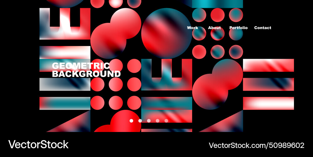 A geometric background with red and blue circles Vector Image