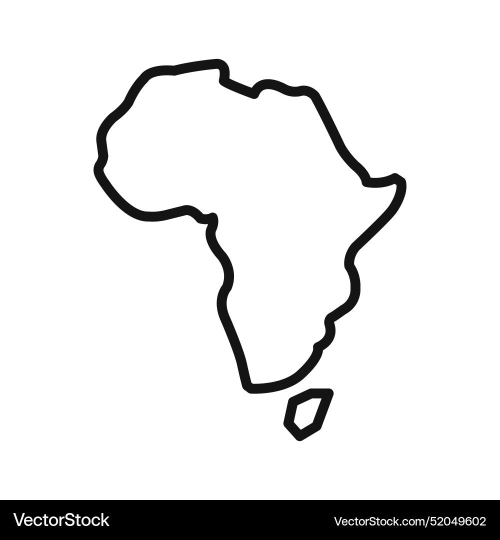 Africa map icon linear graphics sign Royalty Free Vector