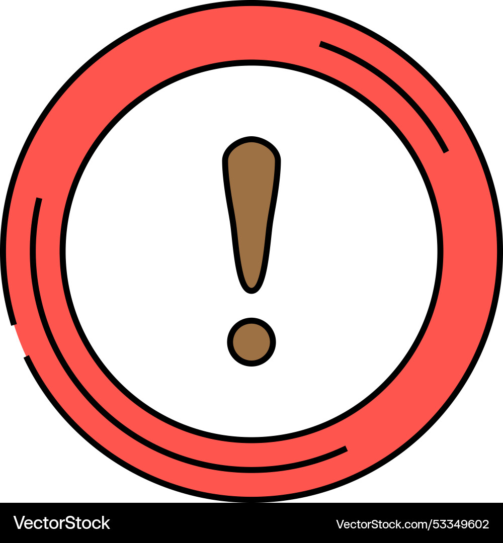Attention alert icon color Royalty Free Vector Image