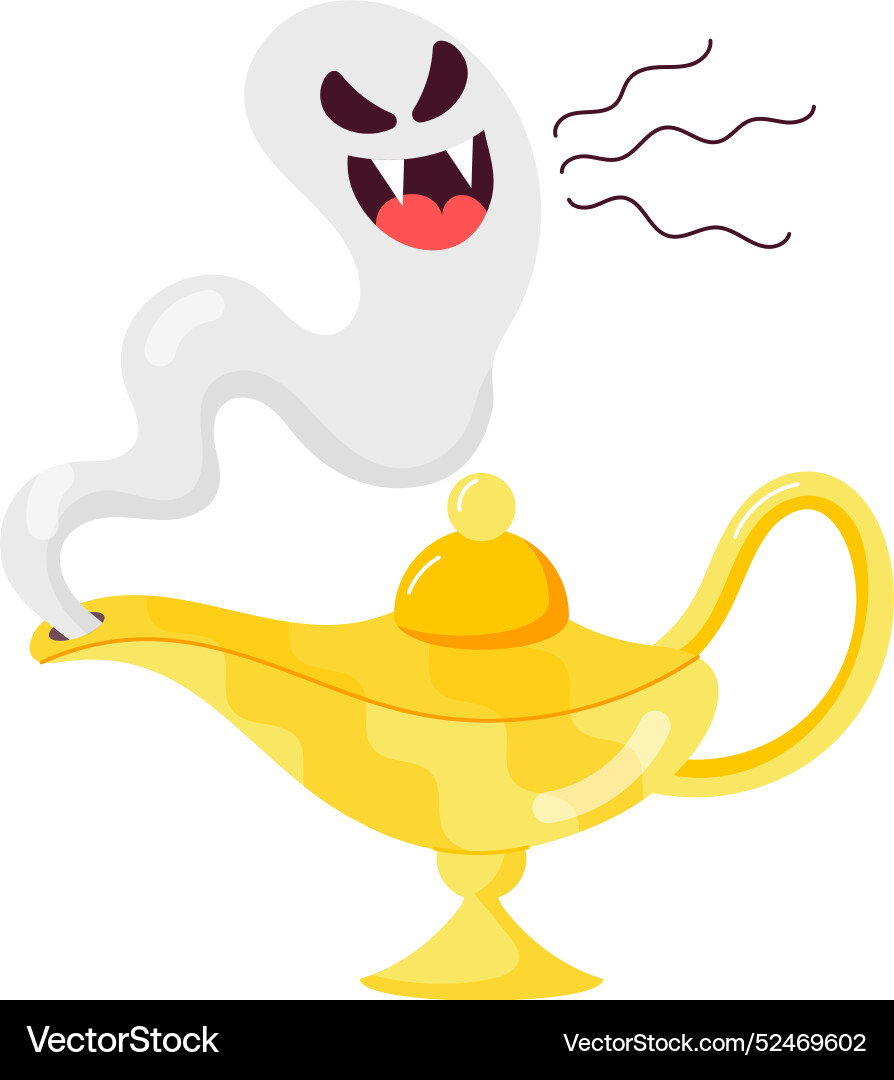 Basic rgba magic lamp sticker in flat style Vector Image