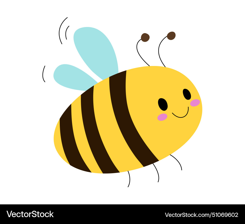Bee cartoon bee a character design Royalty Free Vector Image