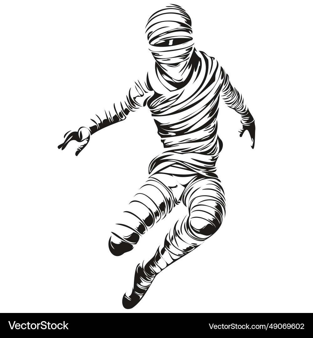 Classic mummy portrait in monochrome Royalty Free Vector