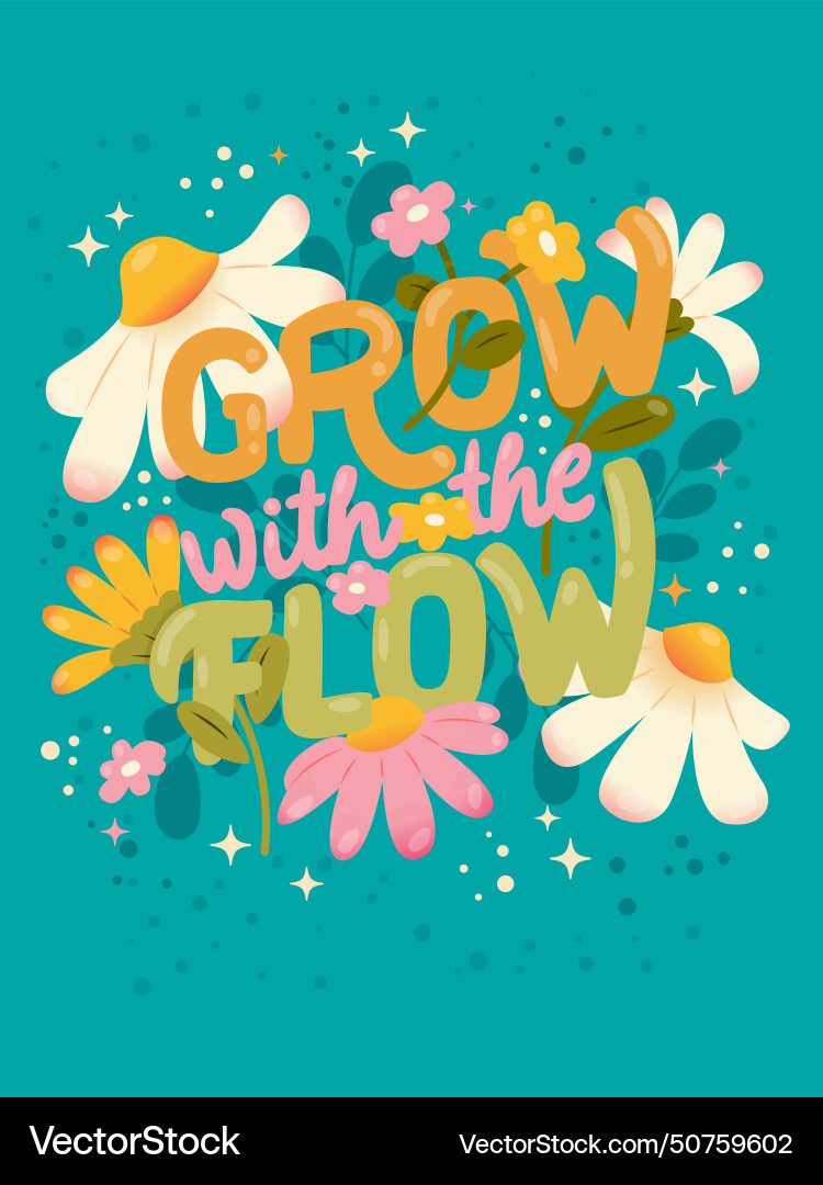 Colorful decorative hand lettered design Vector Image