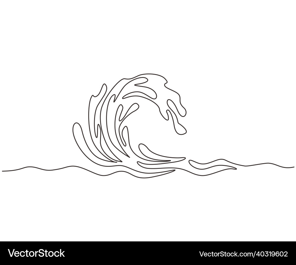 Continuous Water Wave Splash – Royalty-Free Vector | VectorStock