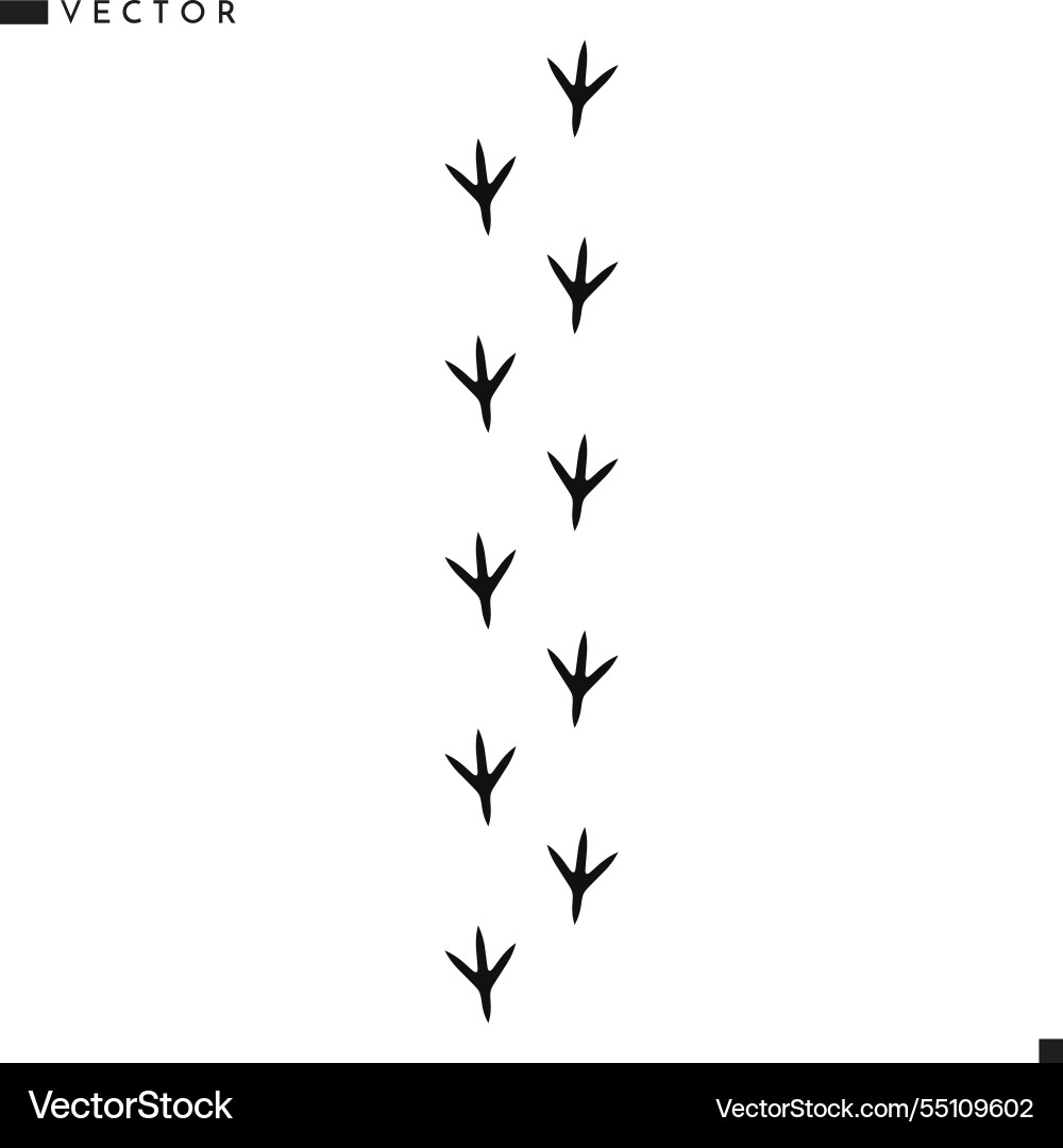 Crow paw print silhouette Royalty Free Vector Image