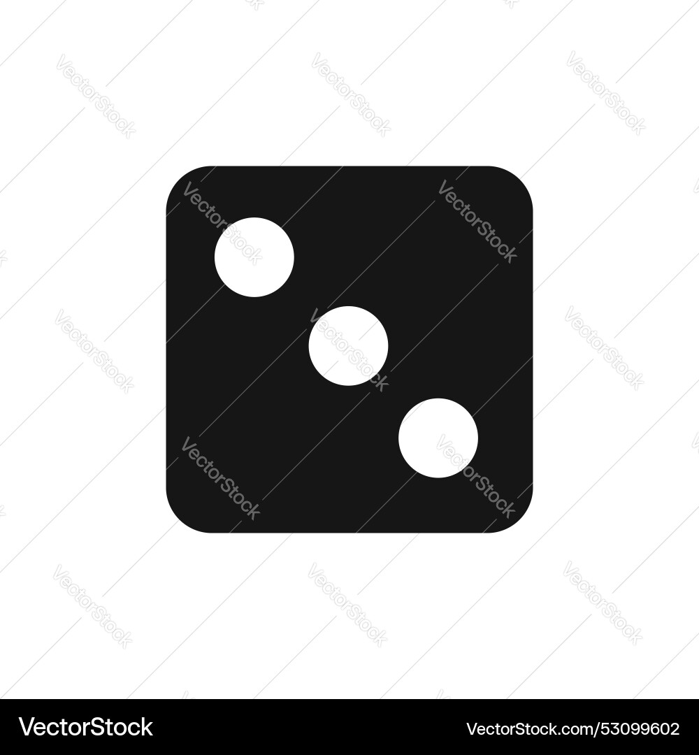 Dice three icon isolated on white background Vector Image