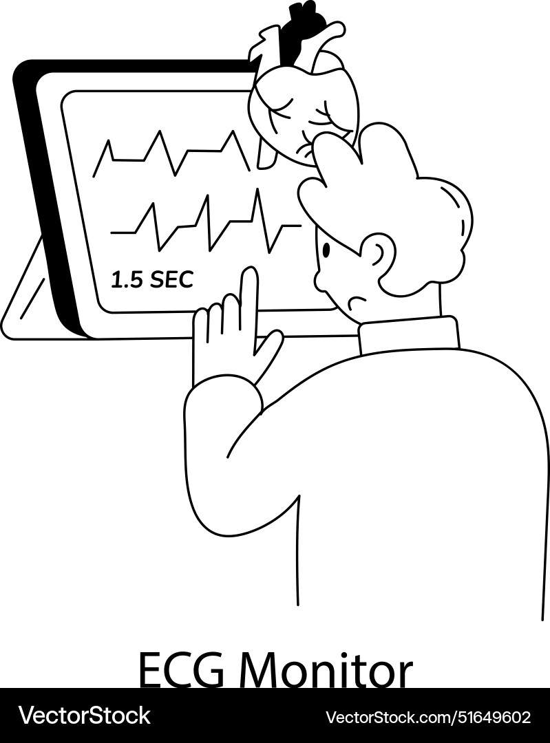 Ecg monitor Royalty Free Vector Image - VectorStock