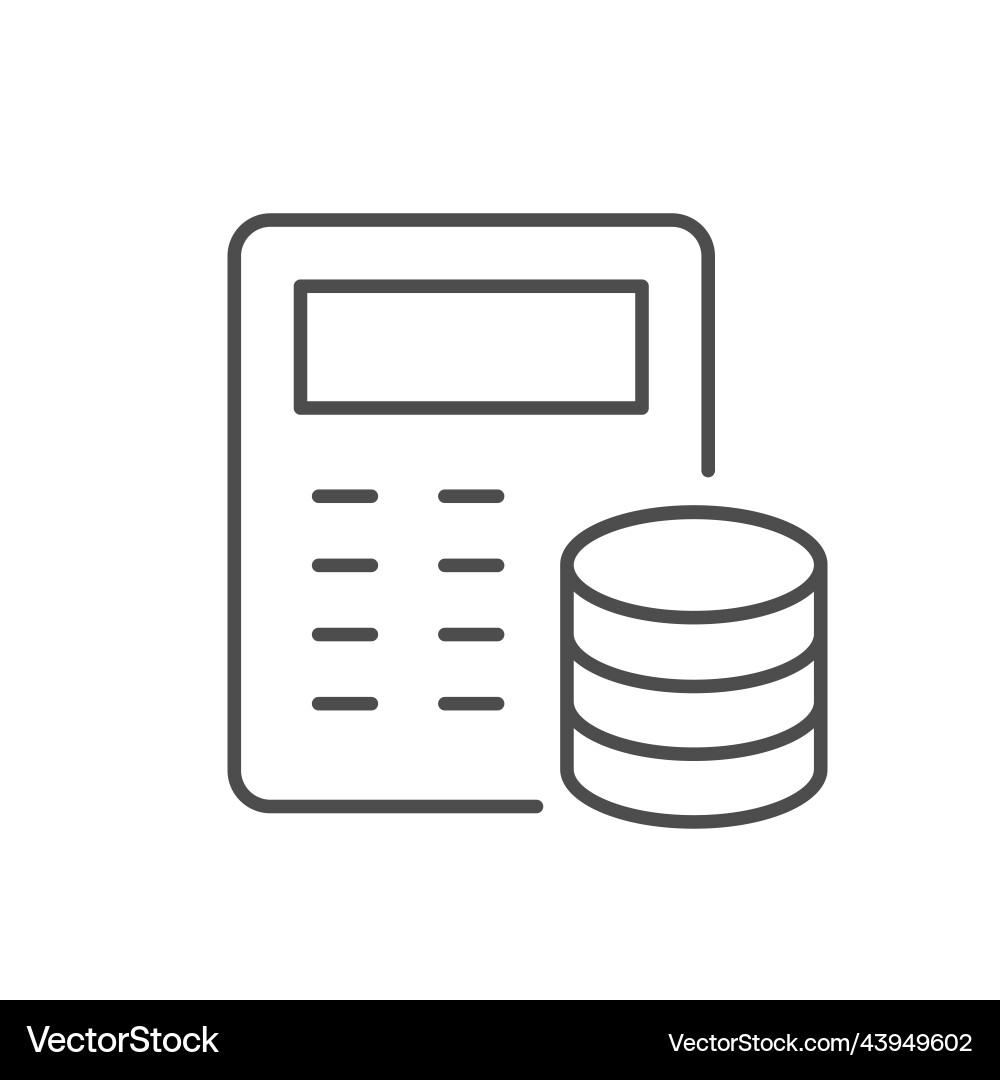 Financial calculation line outline icon Royalty Free Vector