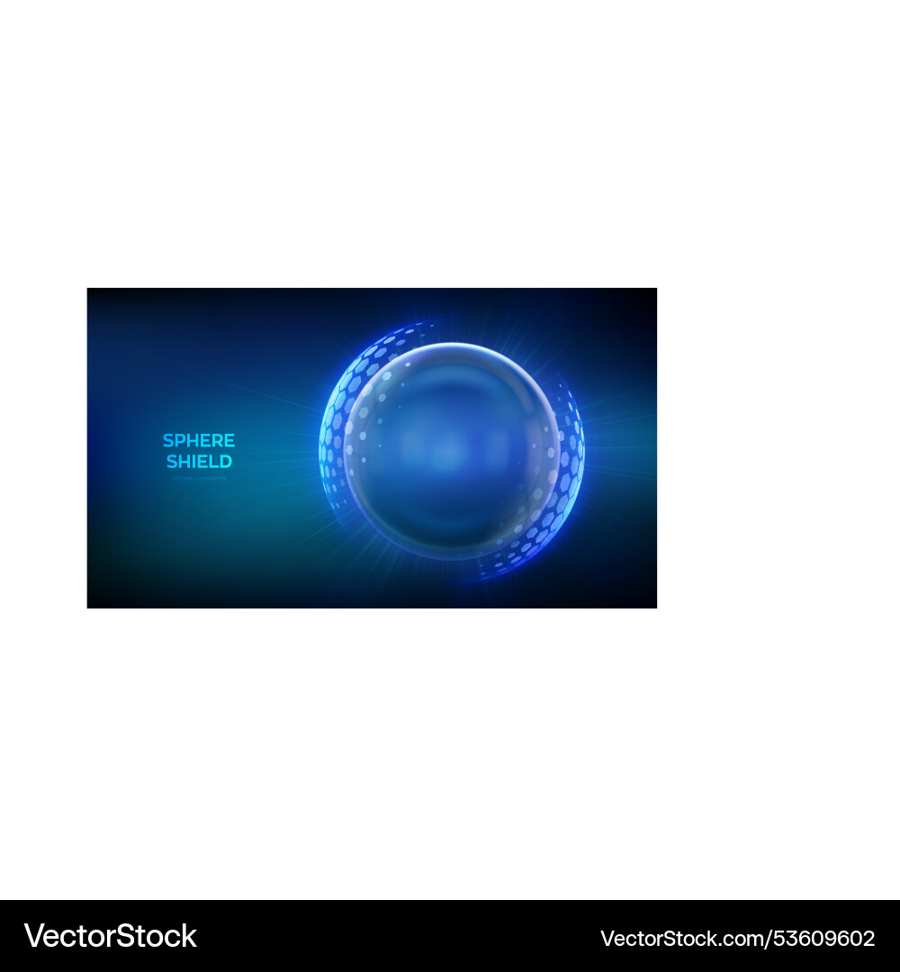 Glass transparent protection sphere shield Vector Image