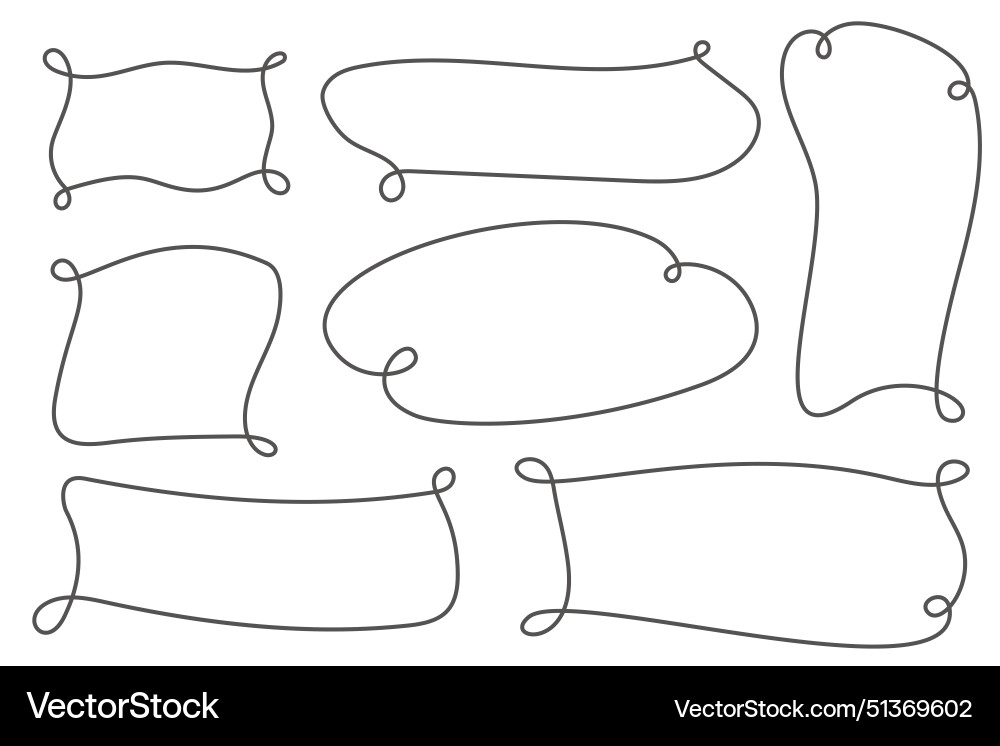 Hand drown doodle frame line sketch border Vector Image