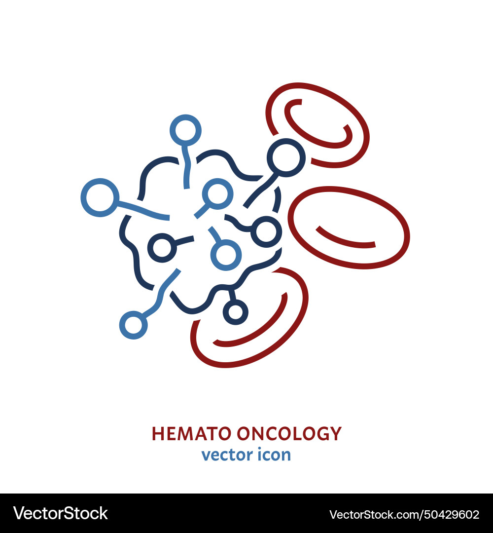 Hemato oncology linear pictogram Royalty Free Vector Image