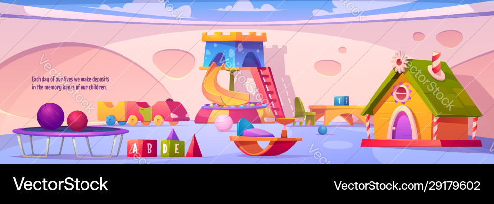 Kids playroom interior empty indoors playground Vector Image