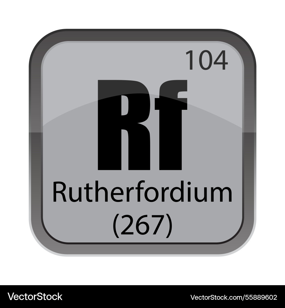 Periodic element icon rf rutherfordium badge Vector Image