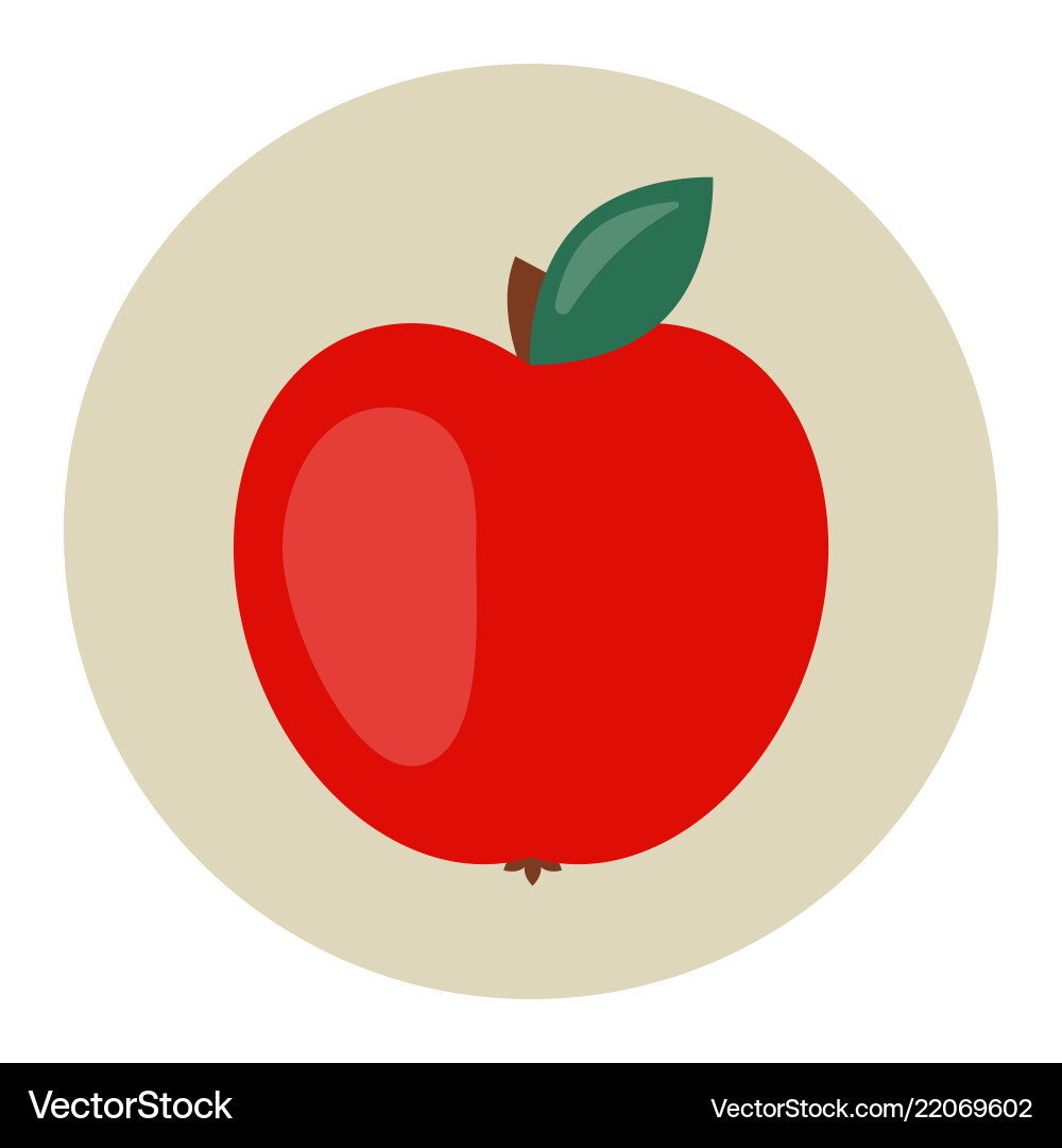 Red apple icon flat Royalty Free Vector Image - VectorStock