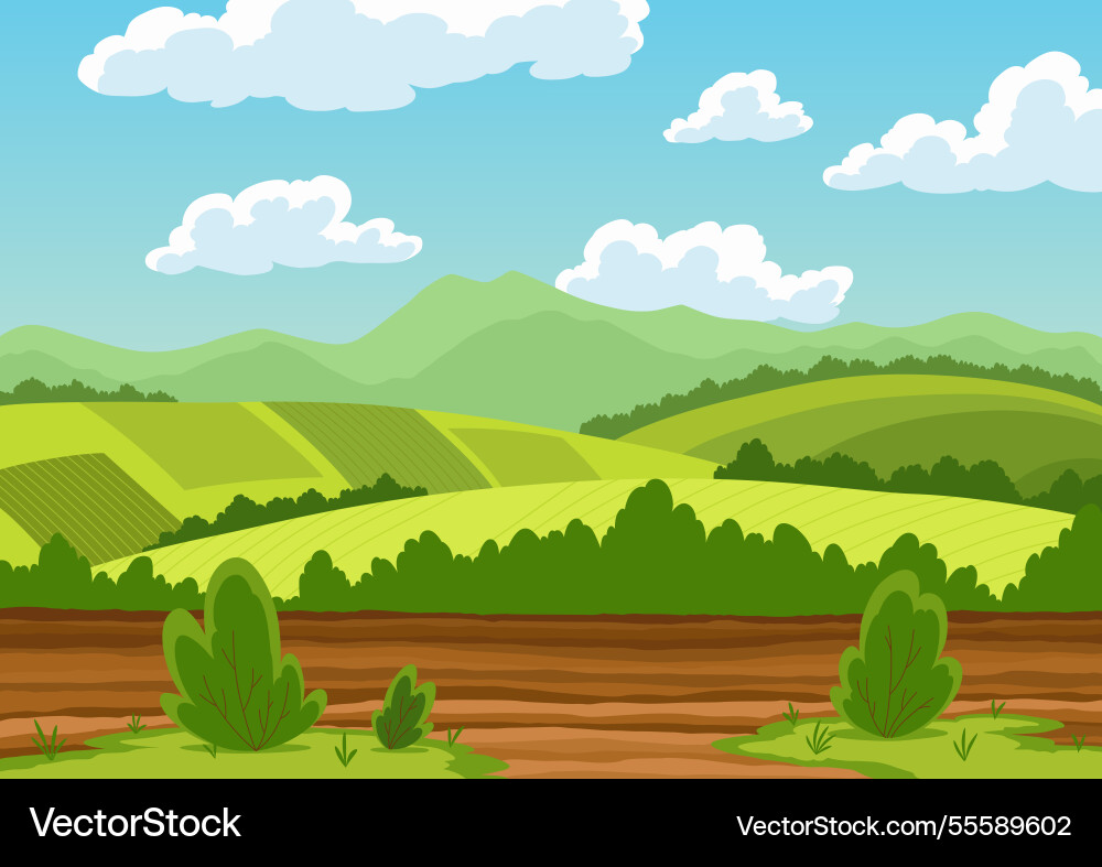 Rural Farming Landscape Royalty Free Vector Image