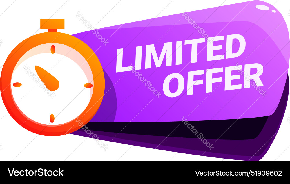 Stopwatch showing limited time remaining Vector Image