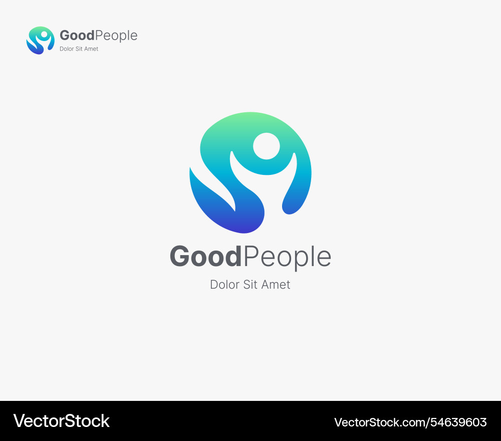Abstract circle people logo gradient Royalty Free Vector
