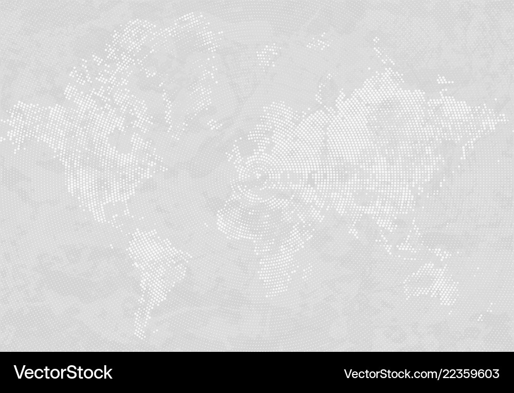 Abstract dotted map gray and white halftone grunge