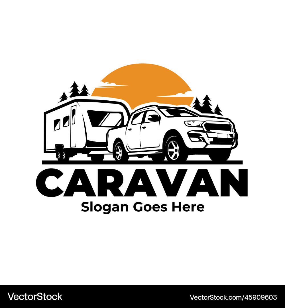 Caravan adventure logo isolated Royalty Free Vector Image
