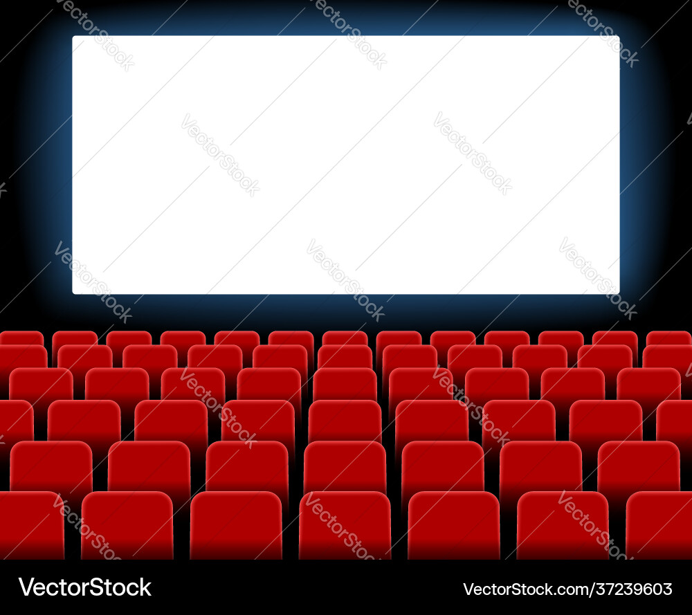 Cinema screen with and seat theater Royalty Free Vector
