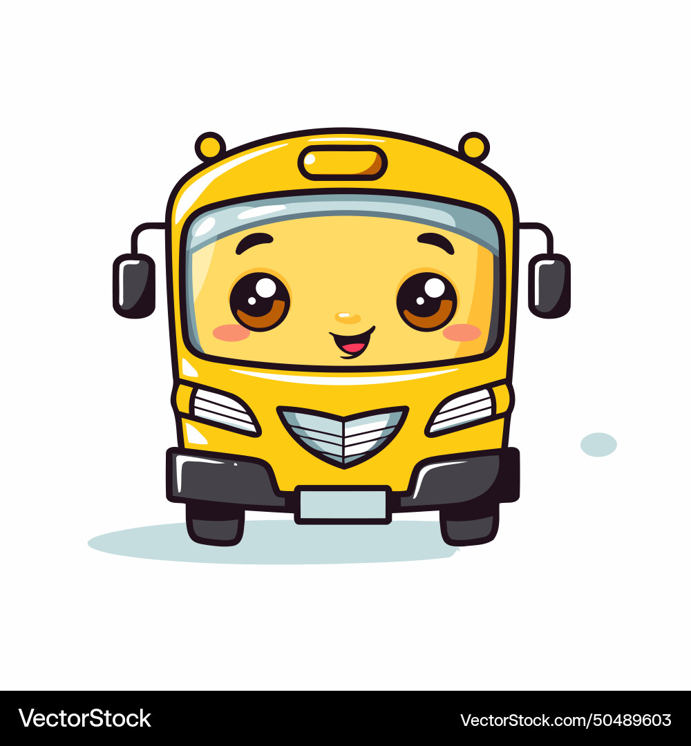 Cute school bus character Royalty Free Vector Image