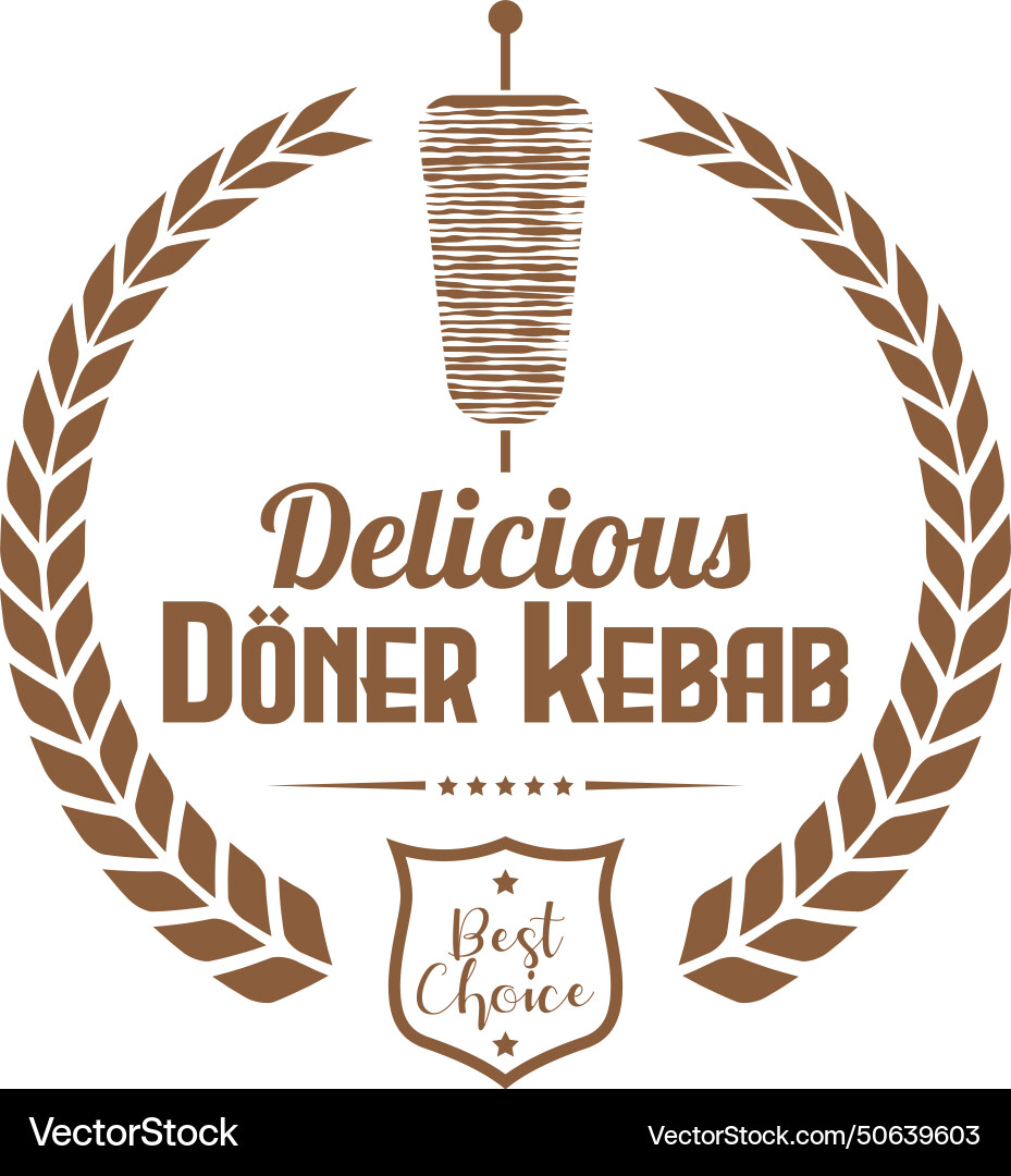Doner kebab label Royalty Free Vector Image - VectorStock