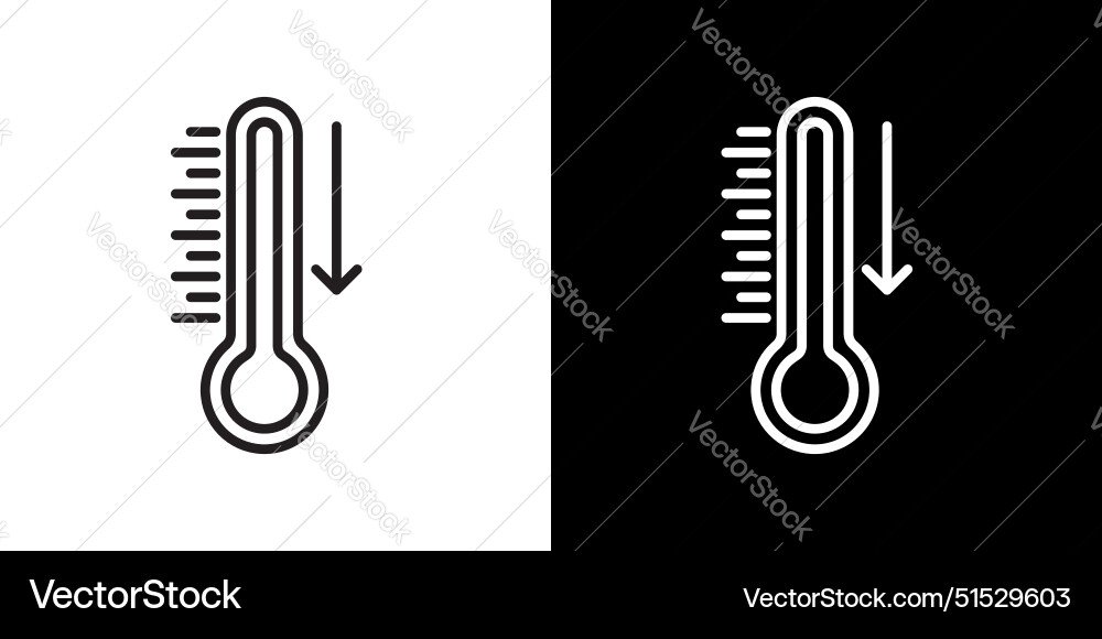 Low temperature icon set or down Royalty Free Vector Image