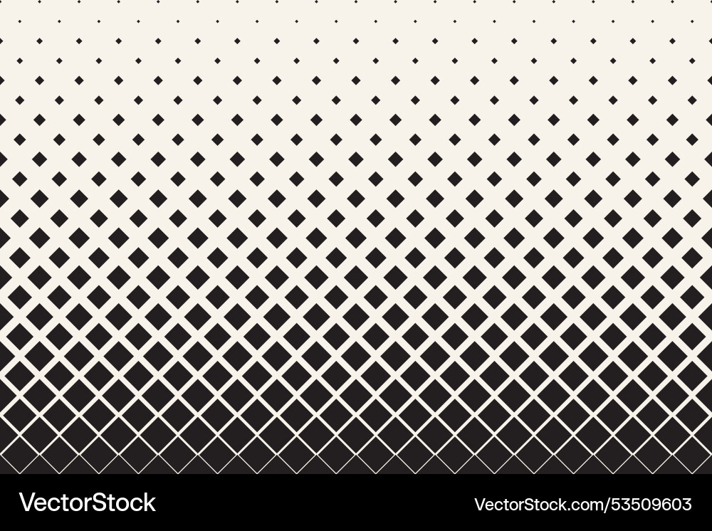 Monochrome square halftone seamless border Vector Image