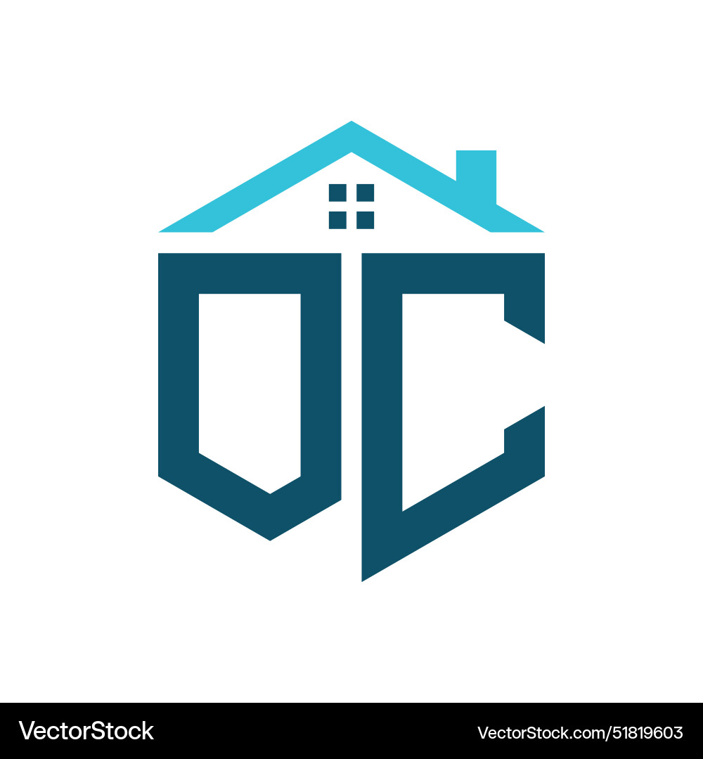 Oc house logo design template letter Royalty Free Vector