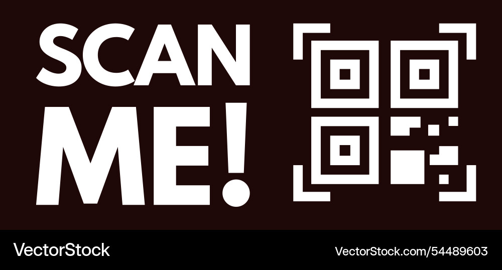 Scan qr code scan me Royalty Free Vector Image