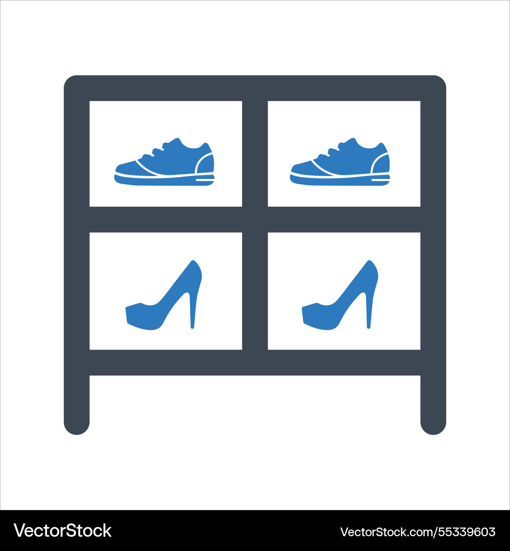 Shoe rack icon footwear storage Royalty Free Vector Image