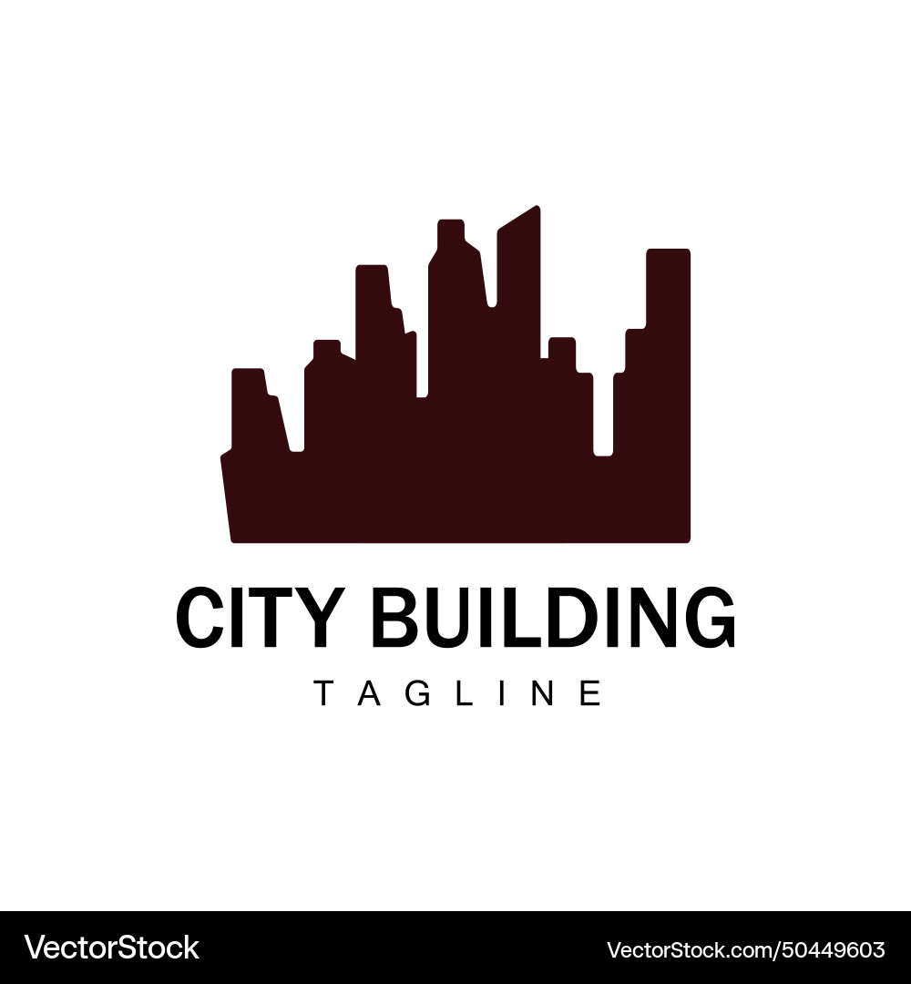 Skyline building logo simple modern design Vector Image