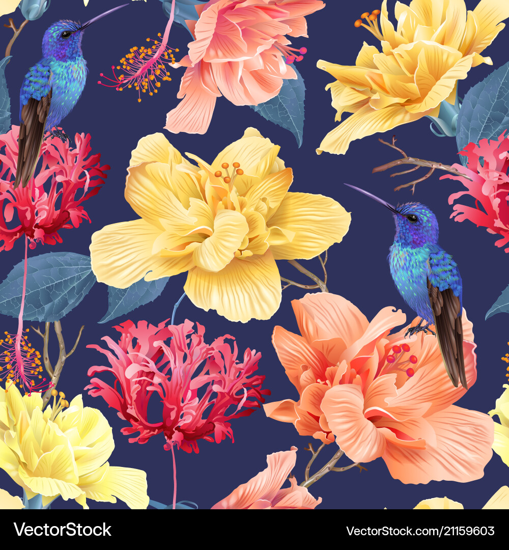 Tropic floral pattern Royalty Free Vector Image