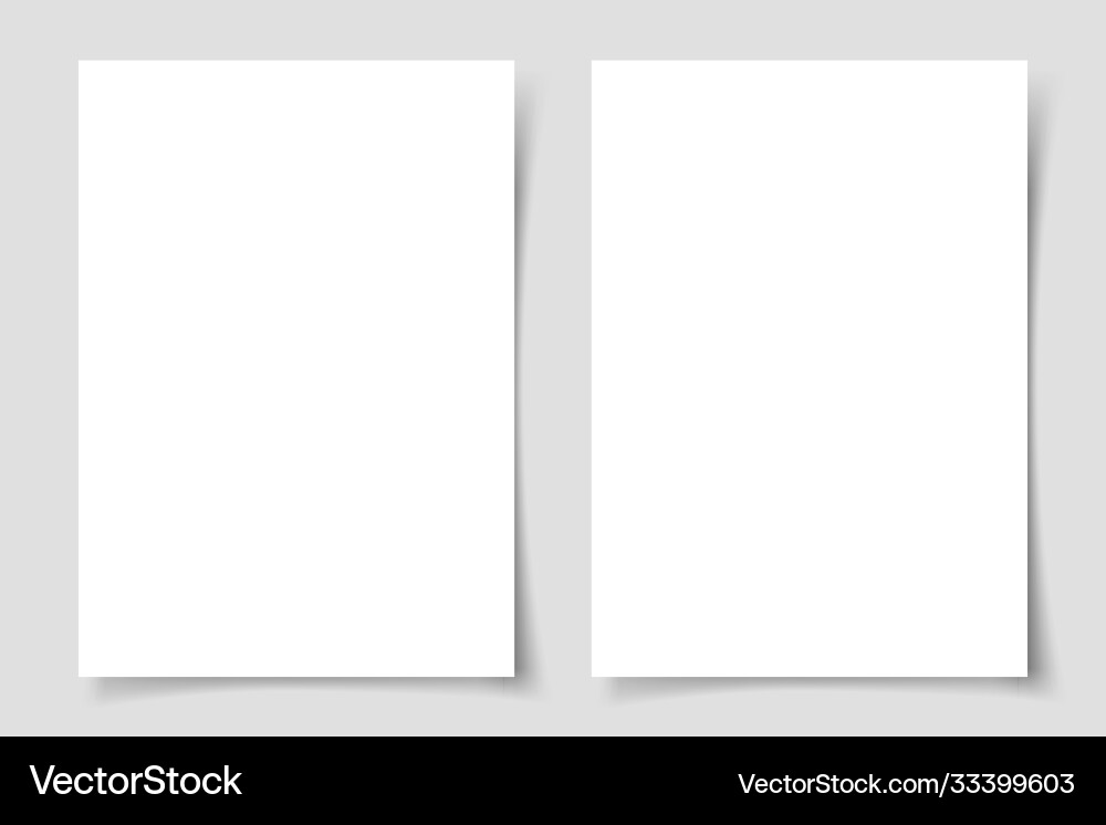 Two Vertical A4 Flyers with Shadow Royalty Free Vector Image