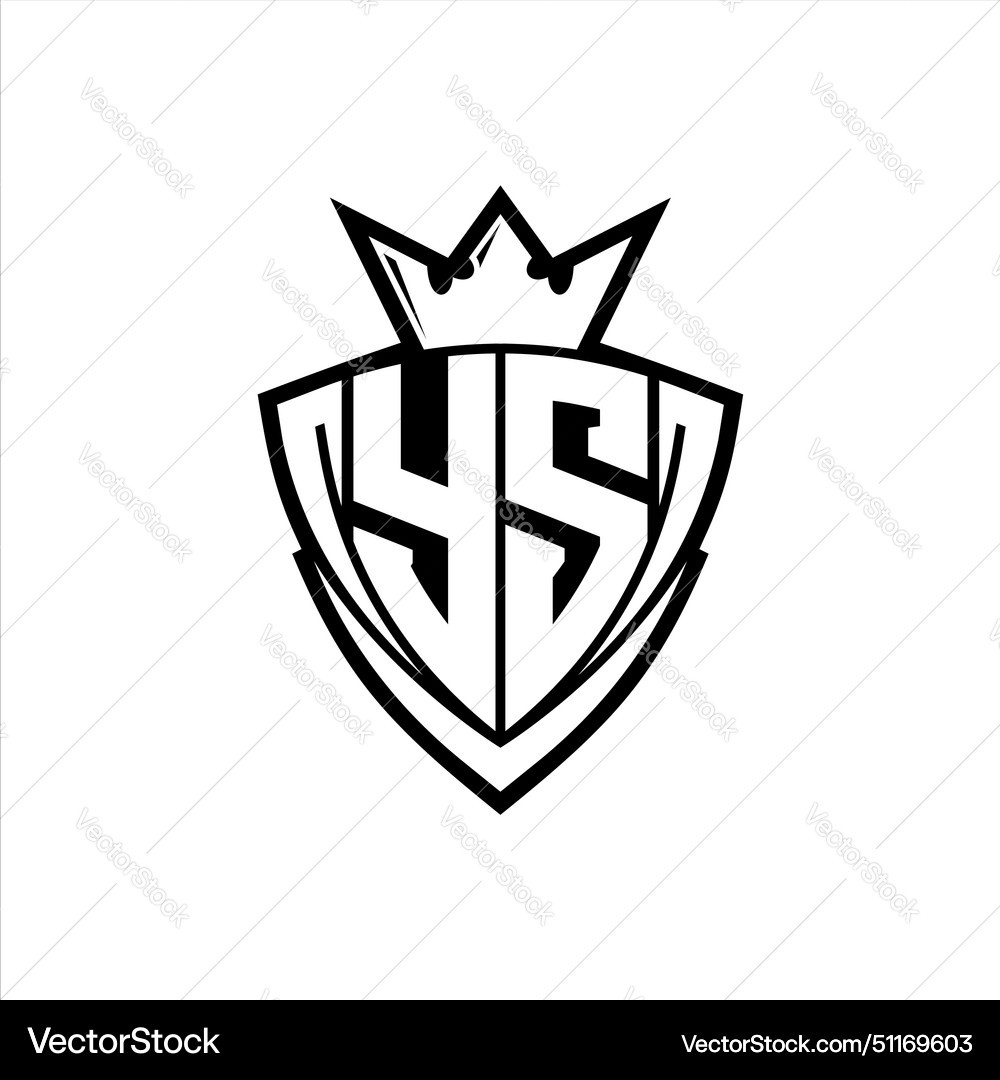 Ys letter logo with sharp triangle shield shape Vector Image