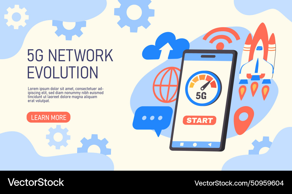 5g network evolution poster Royalty Free Vector Image
