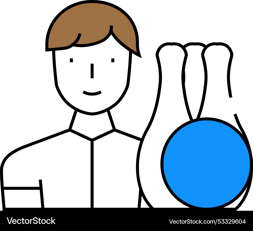 Bowling game icon color Royalty Free Vector Image