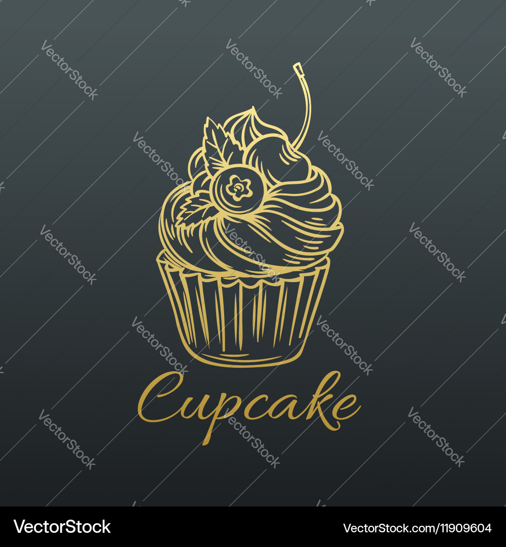 Cute Cupcake Icon Royalty Free Vector Image - VectorStock
